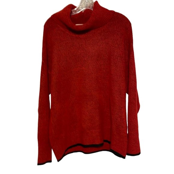 retrology | Sweaters | Red Cowl Neck Sweater Wblack Spec And Trim ...